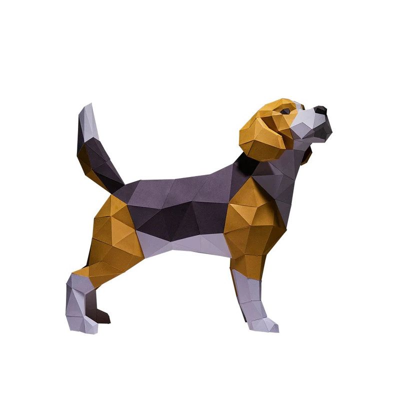 Beagle, Perro. KIT DIY Escultura de papel 3D Papercraft | L'aura Bella