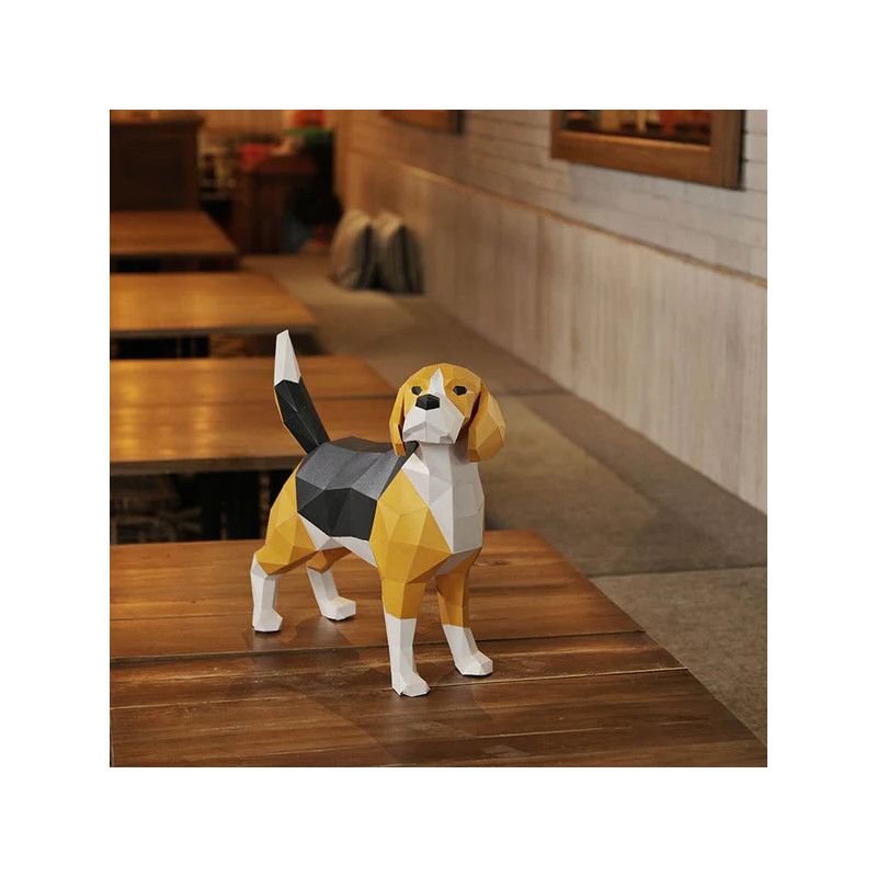 Beagle, Perro. KIT DIY Escultura de papel 3D Papercraft | L'aura Bella